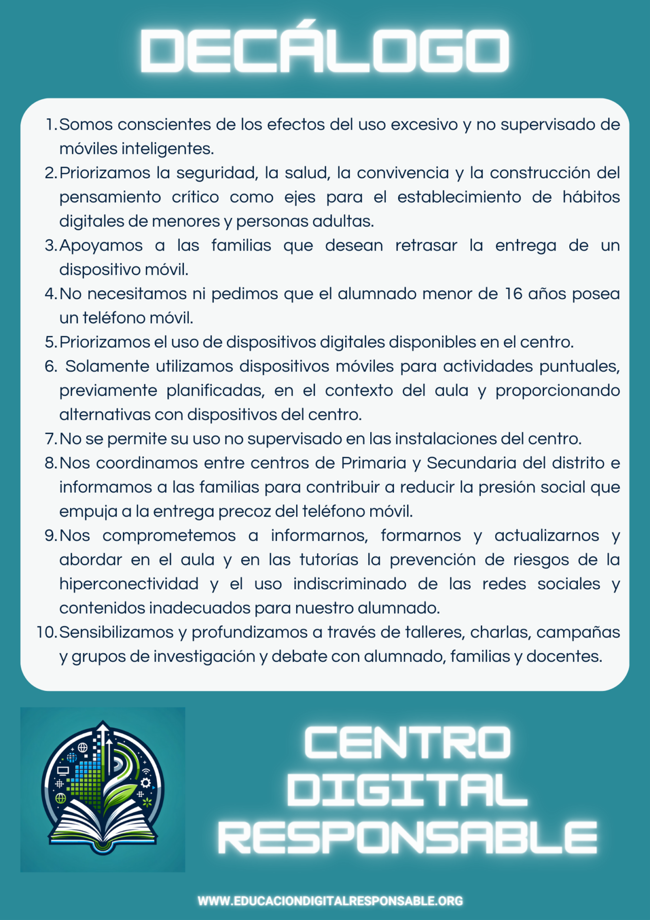 Borrador de nuestro DECÁLOGO para centros adheridos - Educación Digital ...